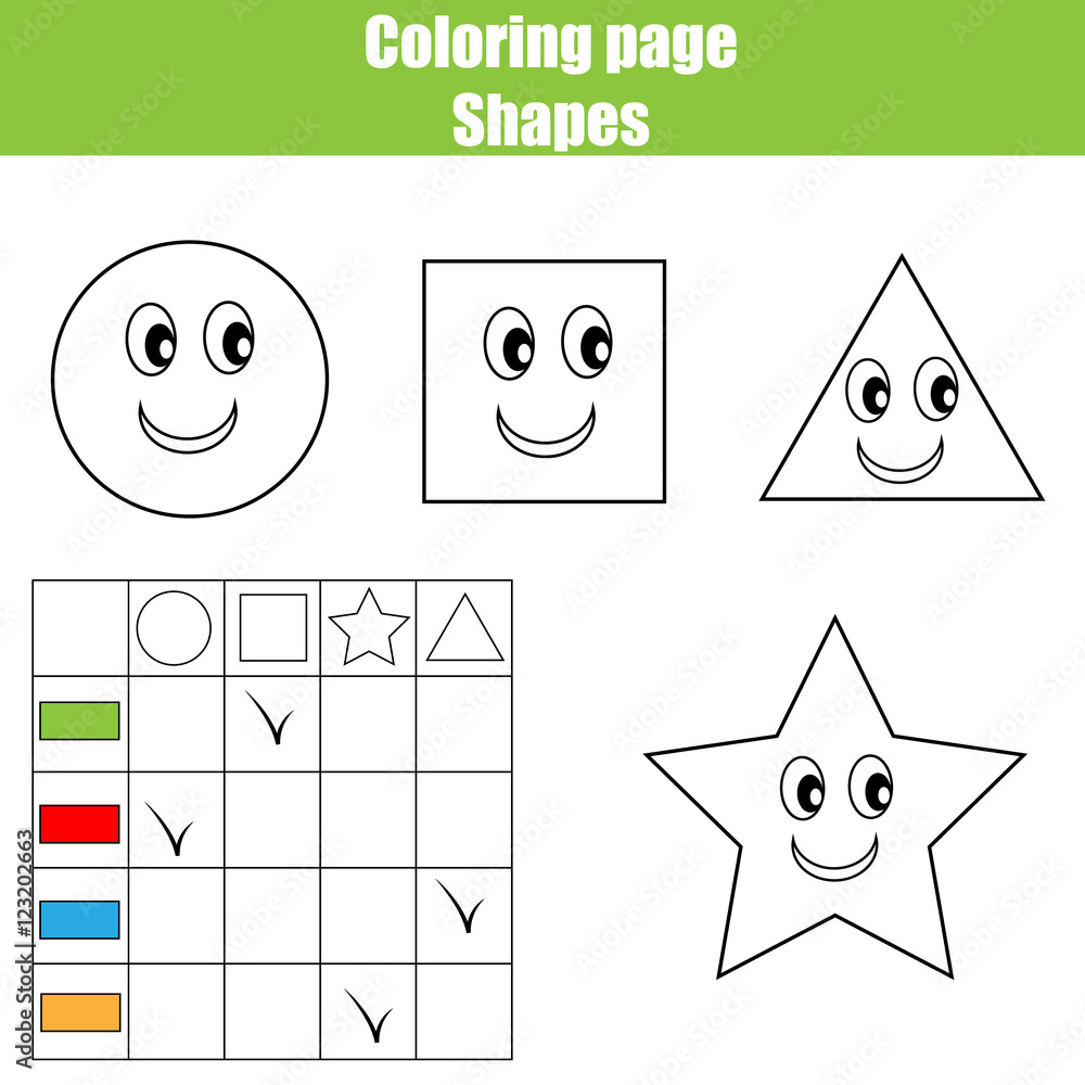 Coloring page practice sheet. Educational children game, kids activity ...