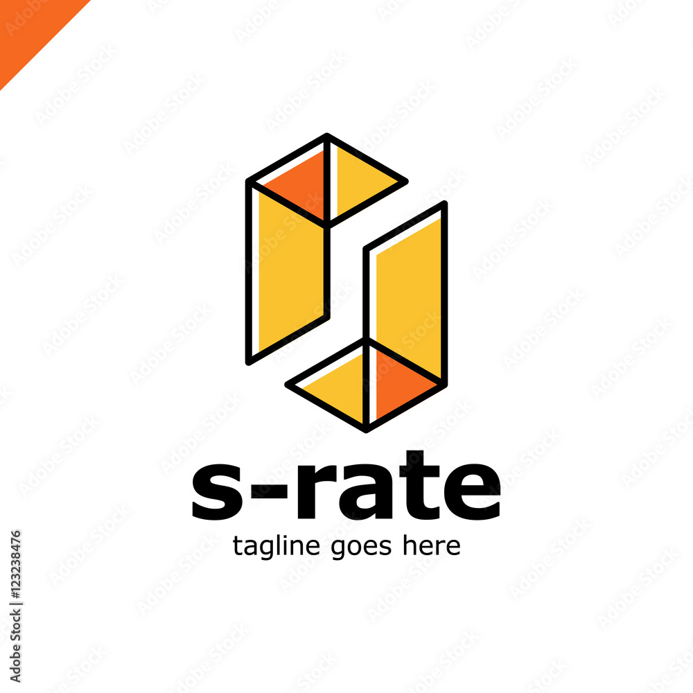 Super Rate Logo - Letter S Line Logotype Stock Vector | Adobe Stock