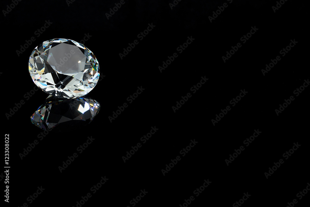 diamond on black background Stock Photo | Adobe Stock