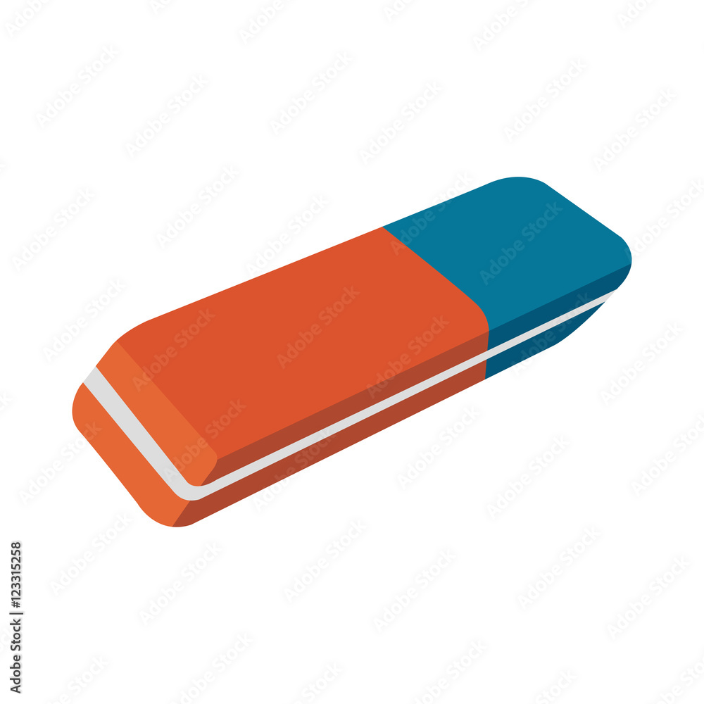 Icono plano goma de borrar color en fondo blanco Stock Vector | Adobe Stock