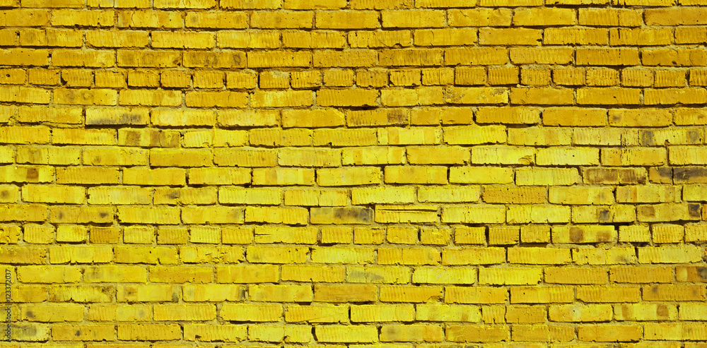 Yellow brick wall background, brick texture Stock Photo | Adobe Stock