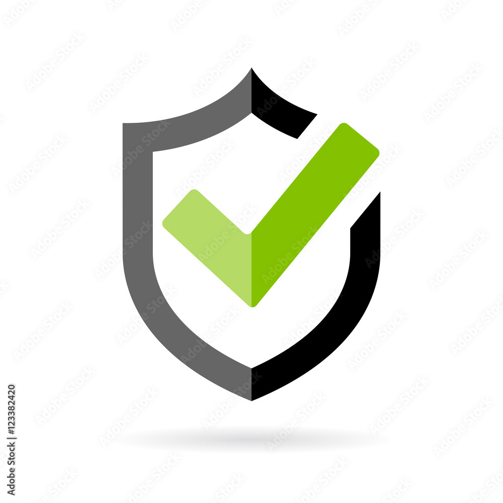 Strong protection tick shield icon Stock Vector | Adobe Stock