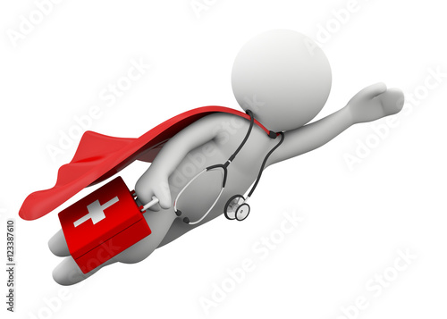 Illustrazione Stock omino 3d medico pronto soccorso | Adobe Stock