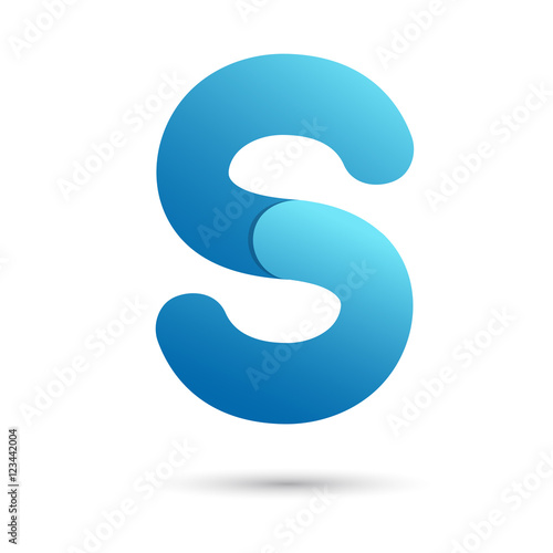 Letter s with blue color on white background Stock Vector | Adobe Stock