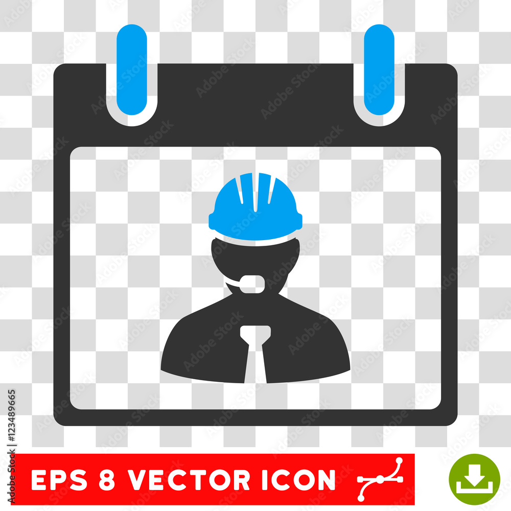Vector Engineer Calendar Page EPS vector pictogram. Illustration style ...