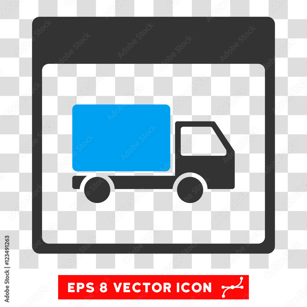 Vector Shipment Truck Calendar Page EPS vector pictogram. Illustration ...