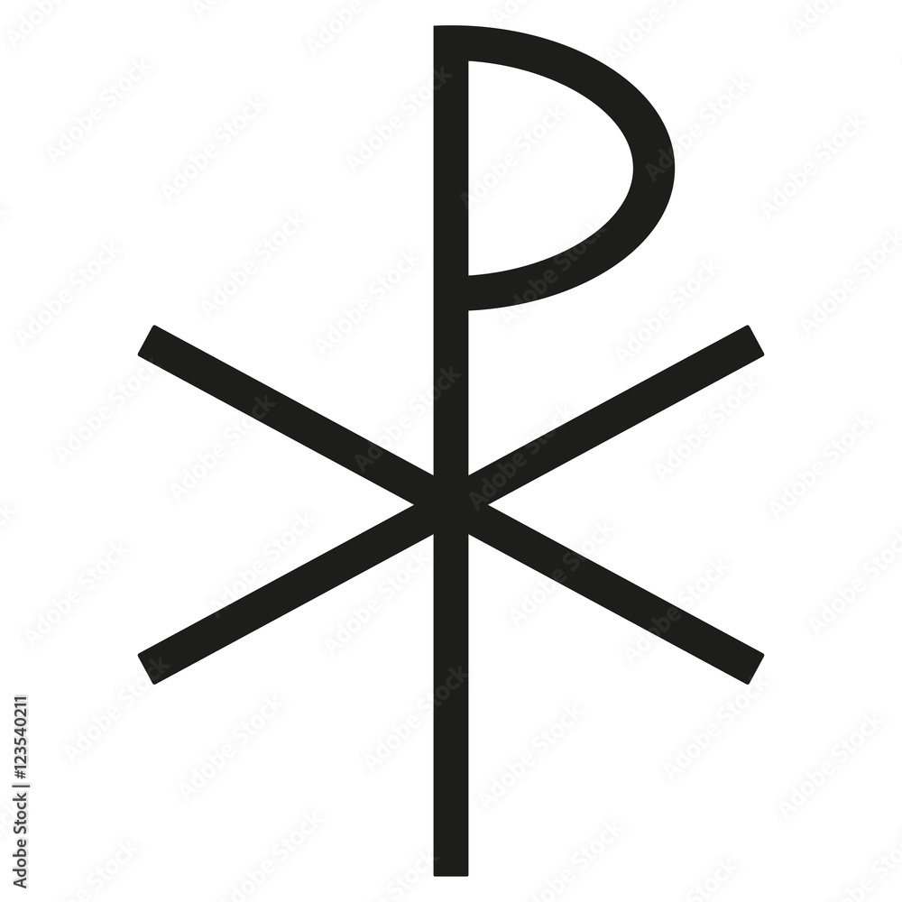 Cross of Constantine Icon black silhouette. Ancient Christian sign ...