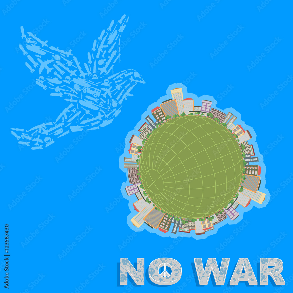 Propaganda poster calling for peace in all countries, there is no war ...