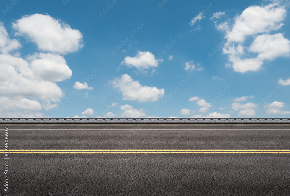 roadside with blue sky background Stock Photo | Adobe Stock