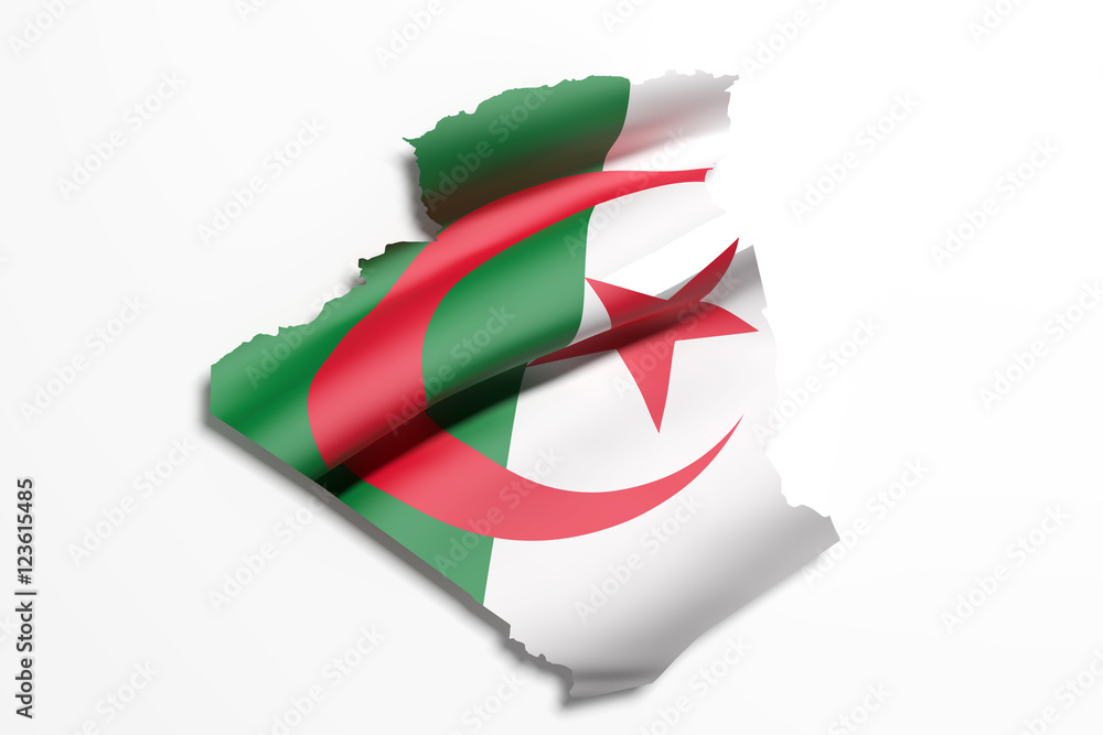 Silhouette of Algeria map with flag Stock Illustration | Adobe Stock