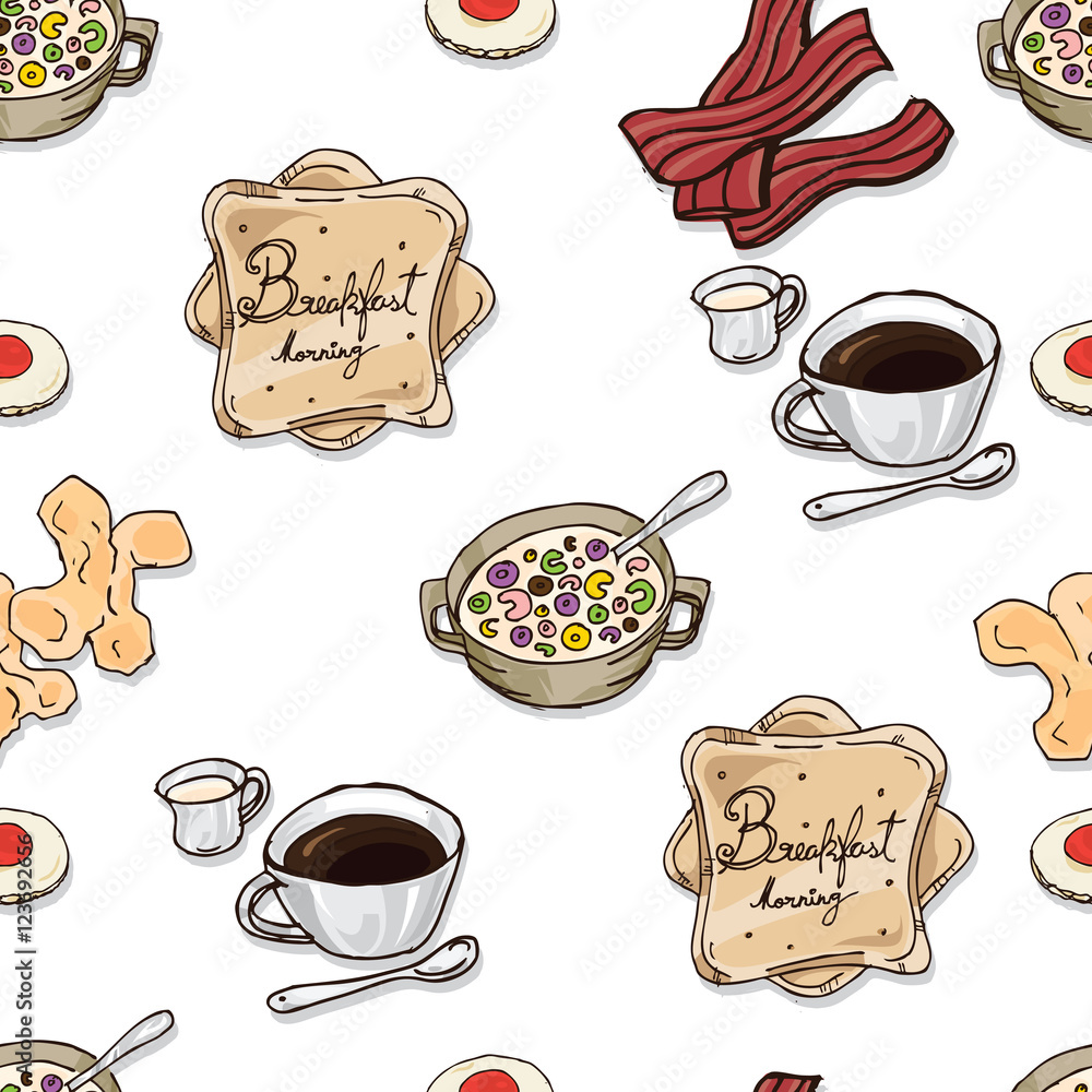 Vector de Stock pattern breakfast | Adobe Stock