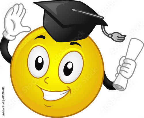 Smiley Graduation Cap Diploma - Buy this stock vector and explore ...