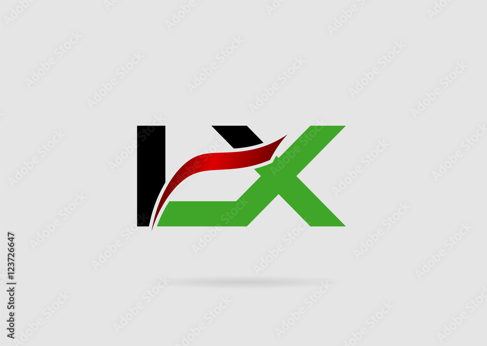 Abstract letter LX logo design template. Vector letter logo Stock ...