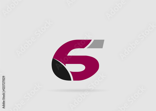 Vector sign spherical number 6 logo Stock Vector | Adobe Stock