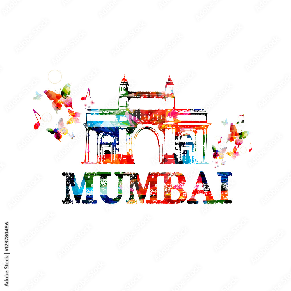 Image vectorielle Stock Gateway of India, Mumbai landmark design for ...