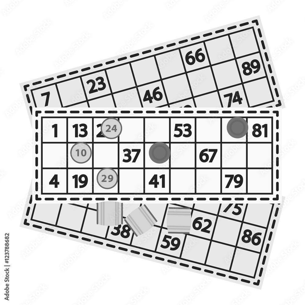 Bingo icon in monochrome style isolated on white background. Board ...
