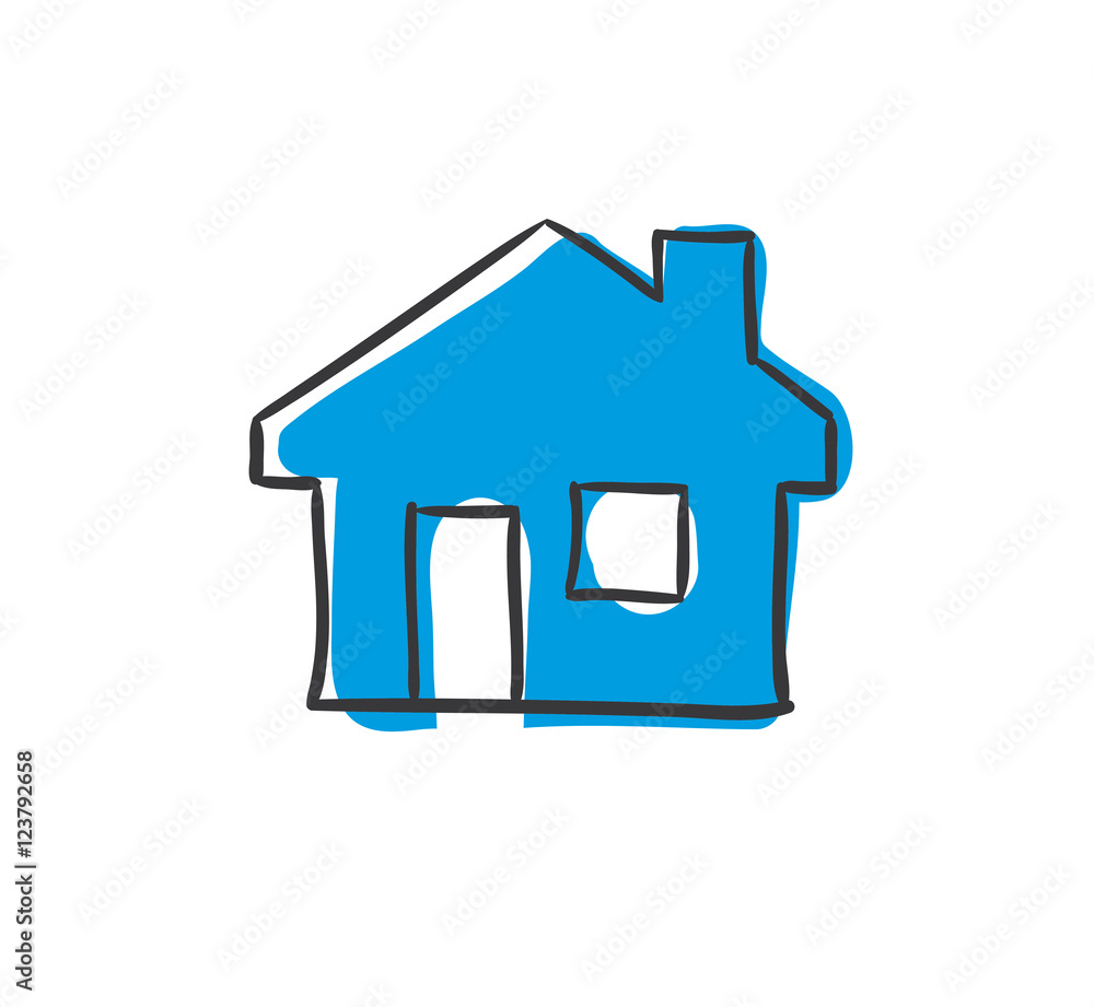 Stick Figure Series Icon / Haus Stock Vector | Adobe Stock