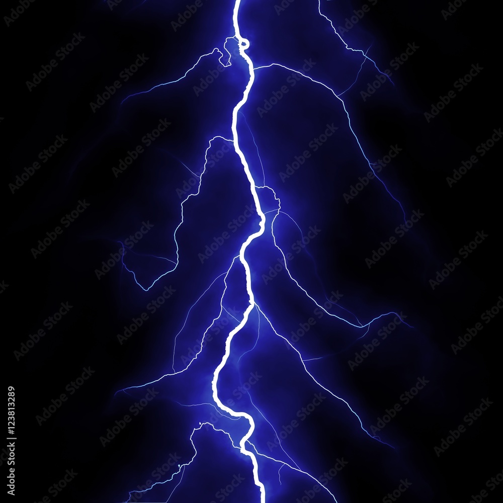 Lightning strike or thunder bolt. Halloween design element Stock Photo ...