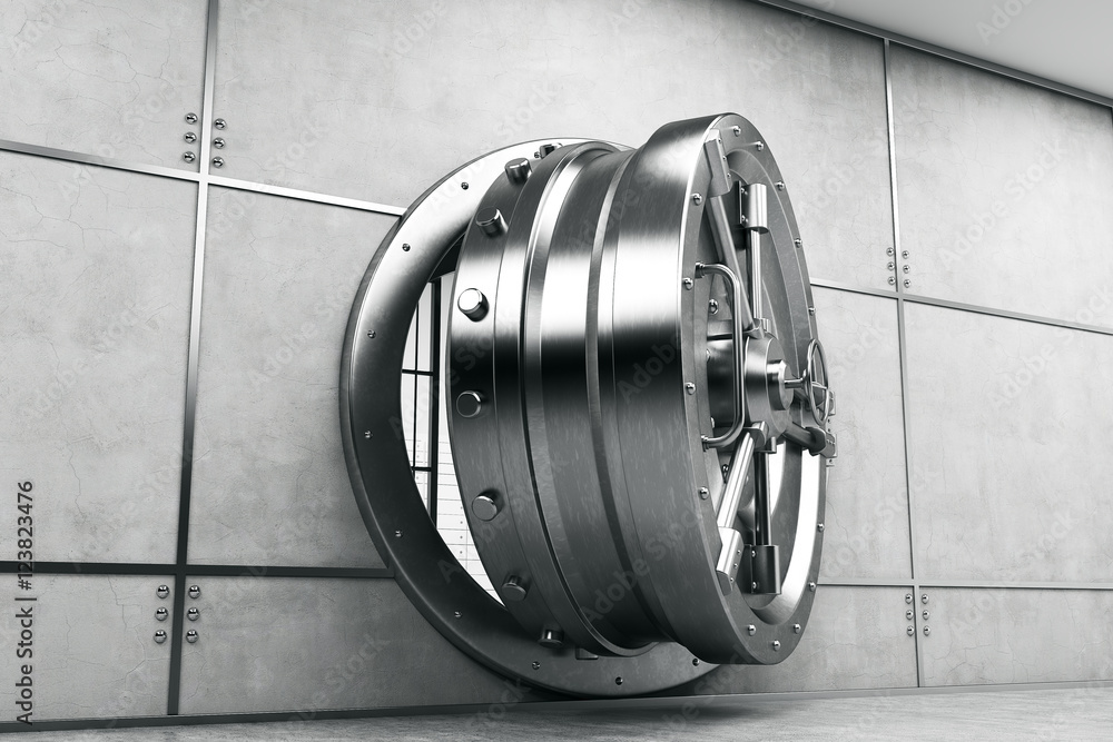 Slightly open vault door Stock Photo | Adobe Stock