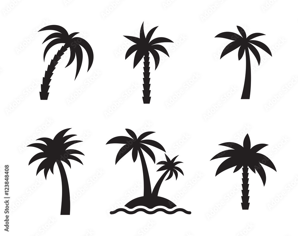 palm icons set Stock Vector | Adobe Stock