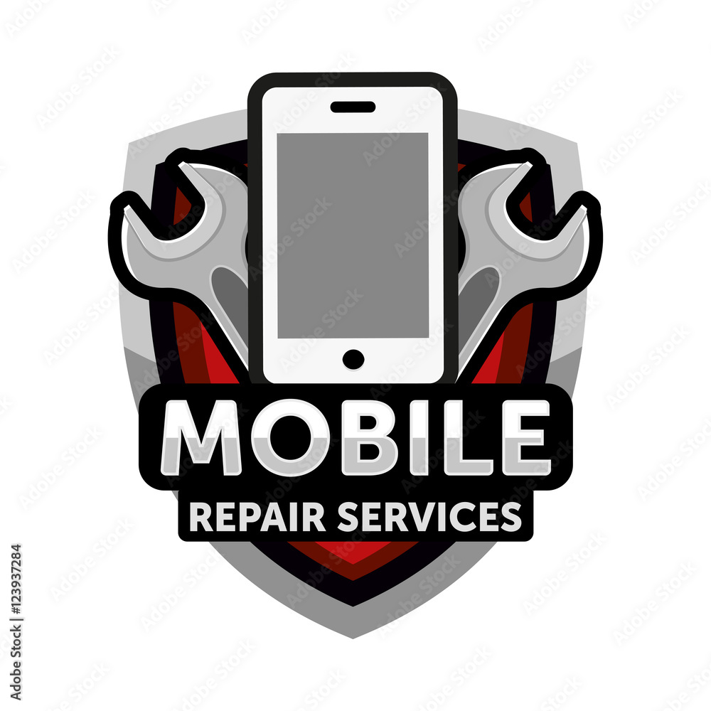 เวกเตอร์ Stock mobile repair services logo | Adobe Stock