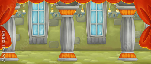 Cartoon scene of castle room for different usage - illustration for ...