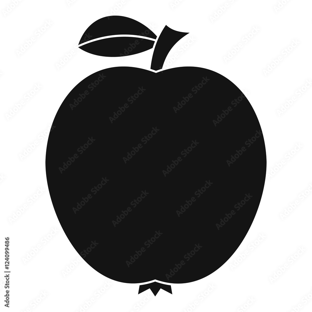 Black apple icon. Simple illustration of apple vector icon for web ...
