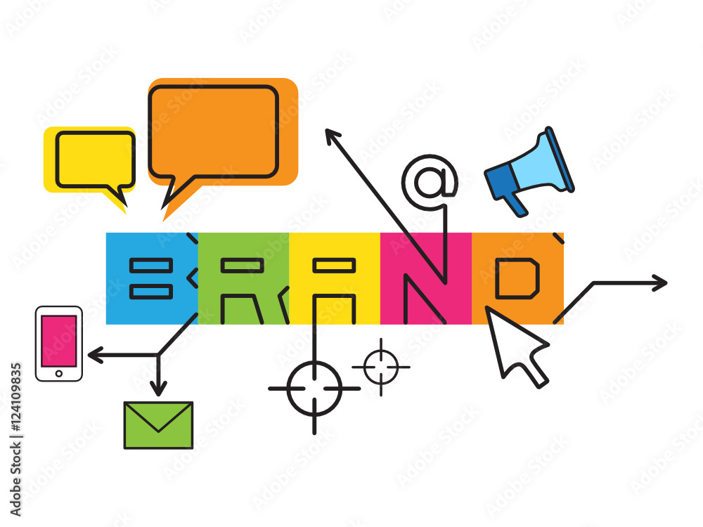 BRAND Vector Concept Line icons Stock Vector | Adobe Stock