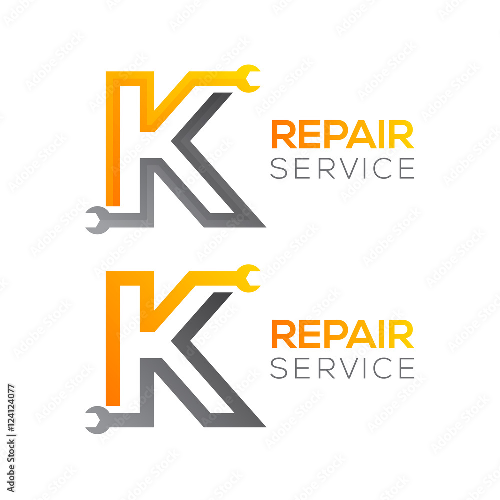 Letter K with wrench logo,Industrial,repair,tools,service and ...