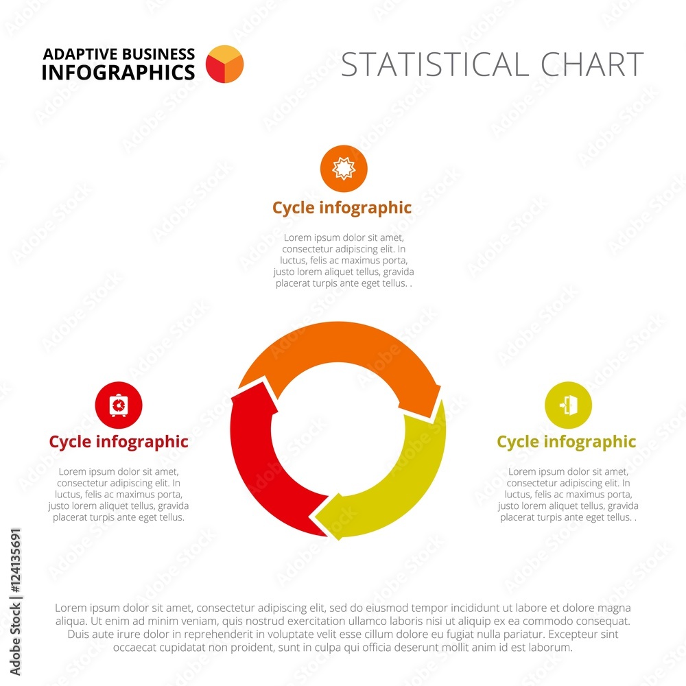 Stock-Vektorgrafik „Three Steps Cycle Diagram Slide“ | Adobe Stock