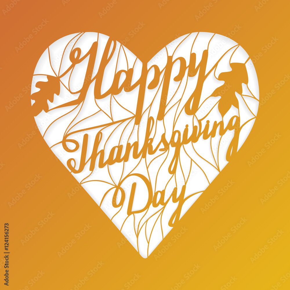 Vector de Stock Thanksgiving laser cut template. Paper cutting ...