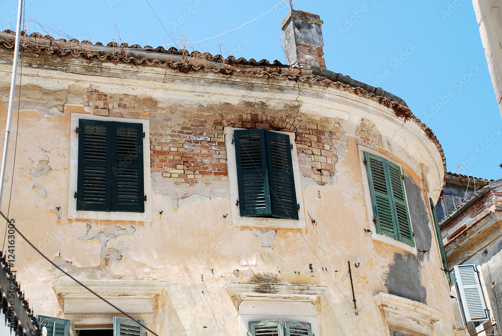 Typical house of Corfu city (Greece) Stock Photo | Adobe Stock