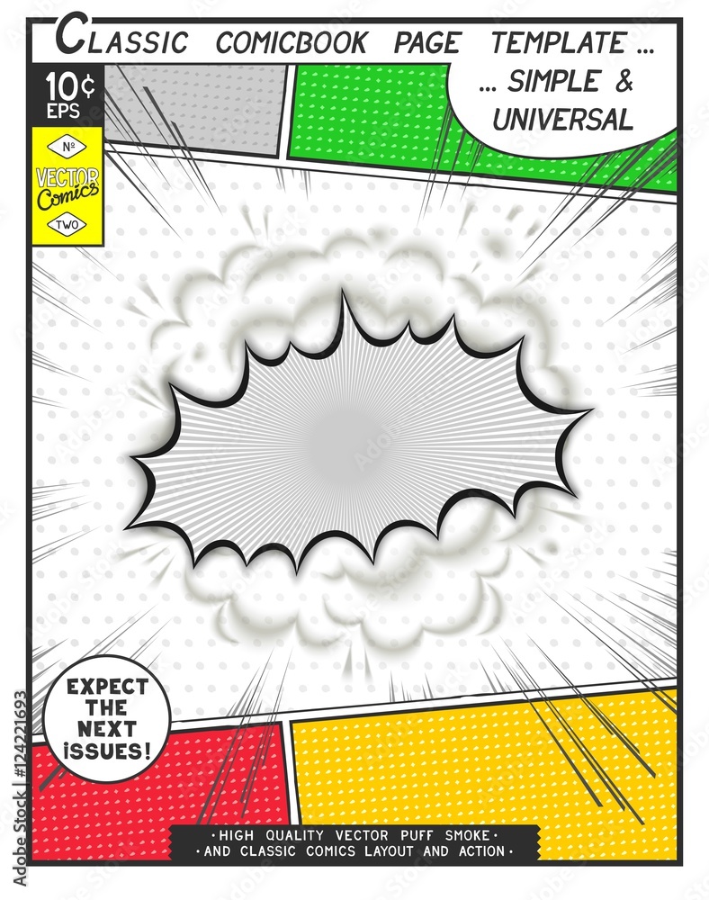 Vektor Stok Comic book style template | Adobe Stock