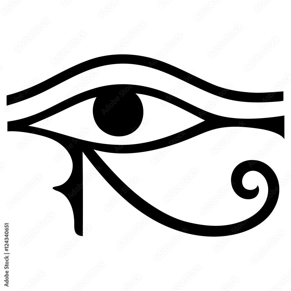 The ancient symbol Eye of Horus. Egyptian Moon sign - left Eye of Horus ...