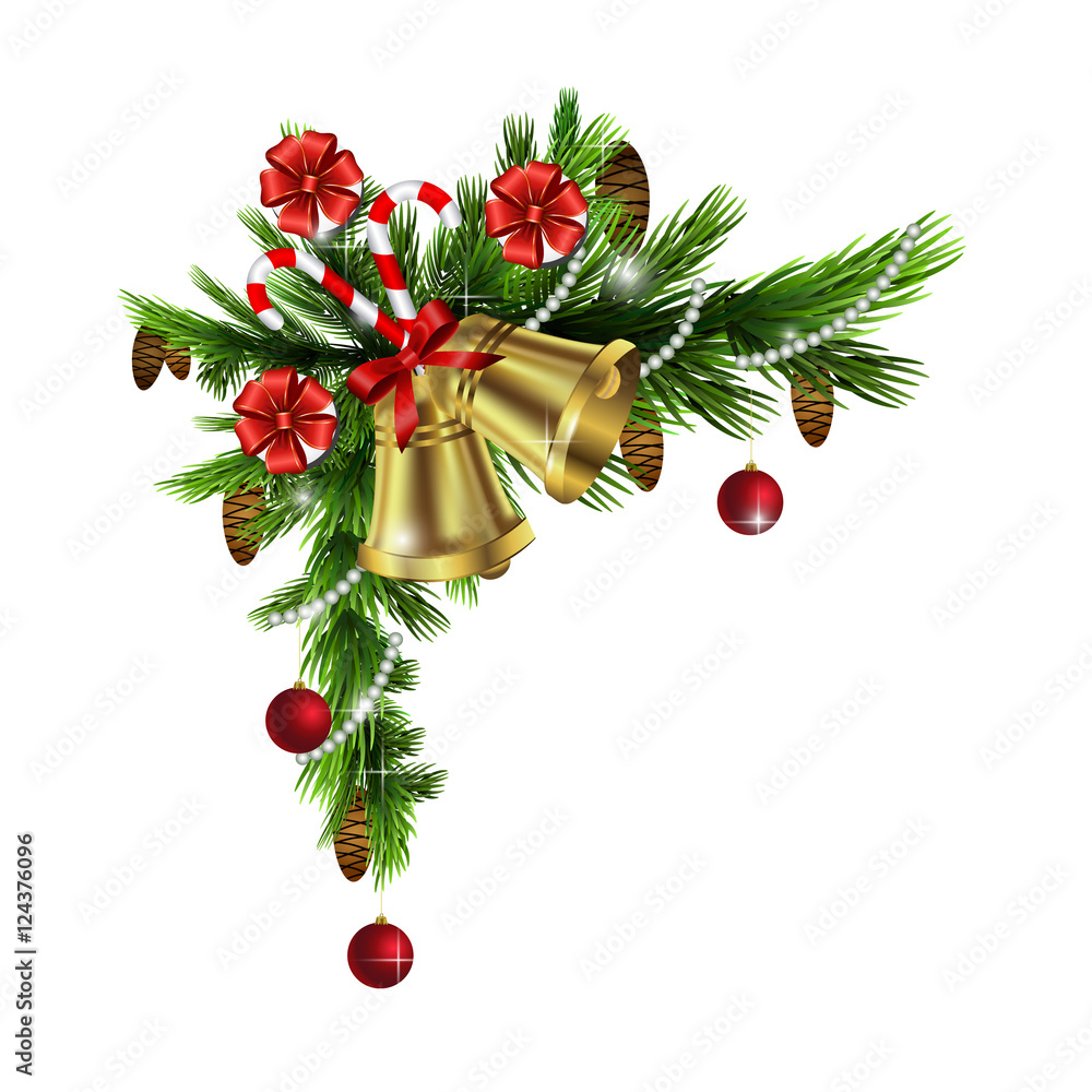 Cristmas corner decorations Stock Vector | Adobe Stock