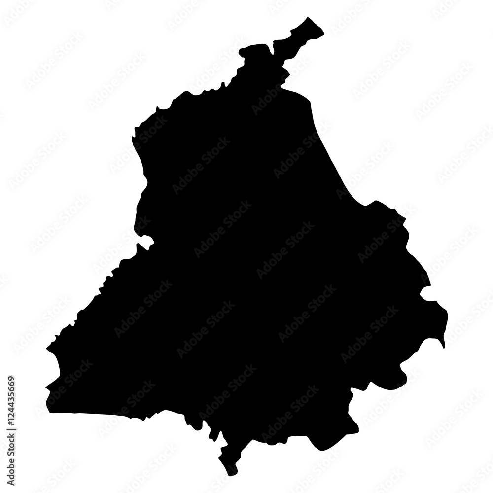 Punjab black map on white background vector Stock Vector | Adobe Stock