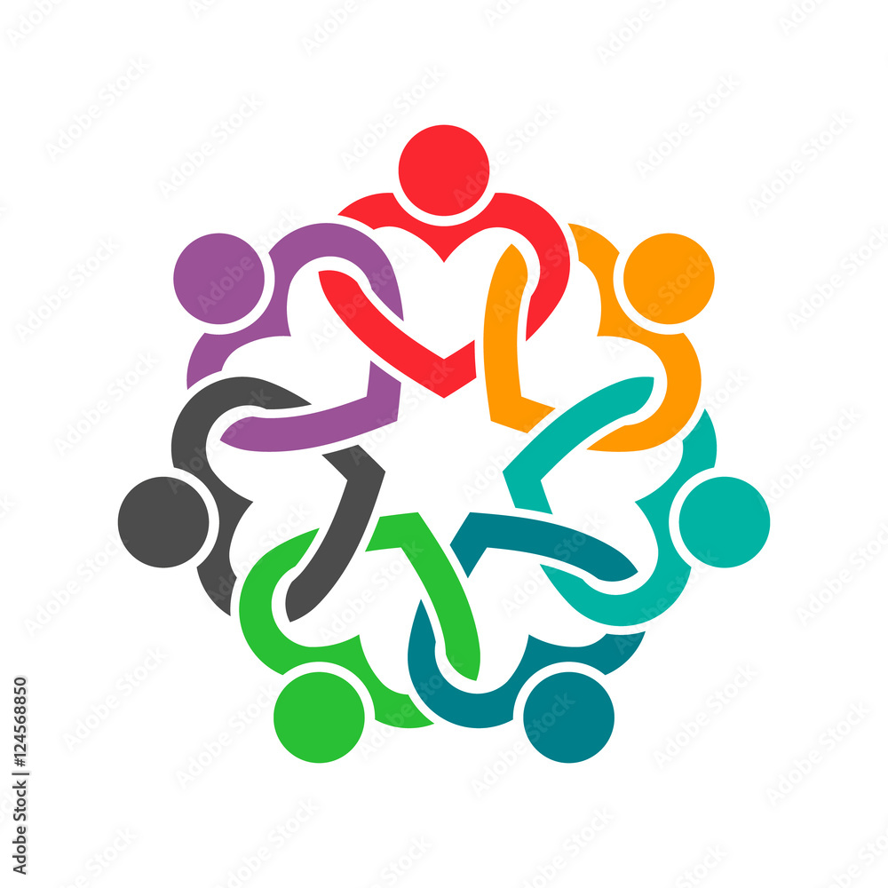 People Heart Group Teamwork Logo. Vector graphic design illustr Stock ...