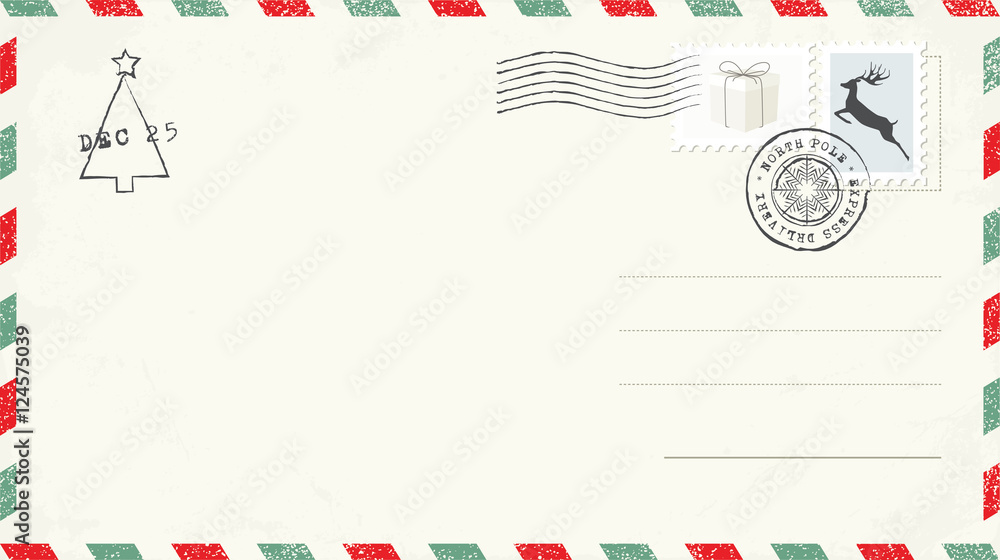 Blank Christmas Postcard Stock Vector | Adobe Stock