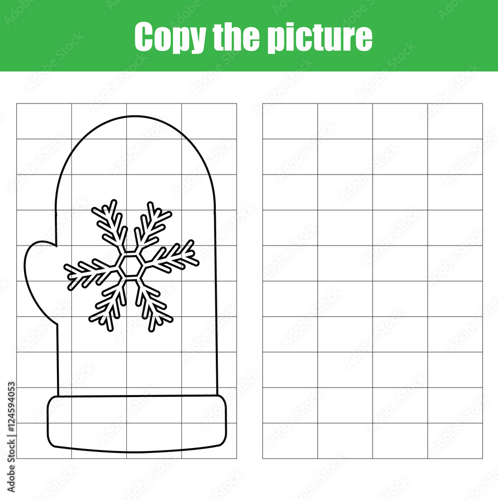 Grid copy children educational game, printable drawing kids activity ...