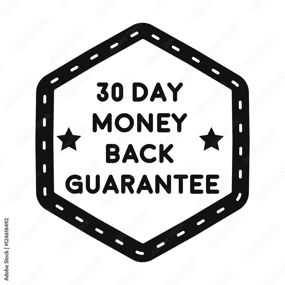 Money back guarantee icon in black style isolated on white background ...