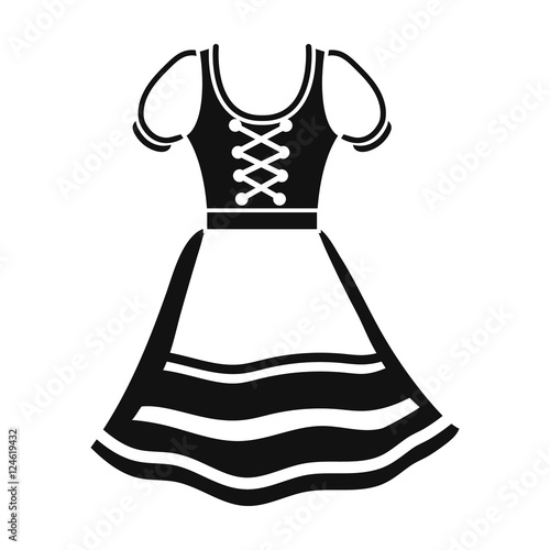 Dirndl icon in black style isolated on white background. Oktoberfest ...