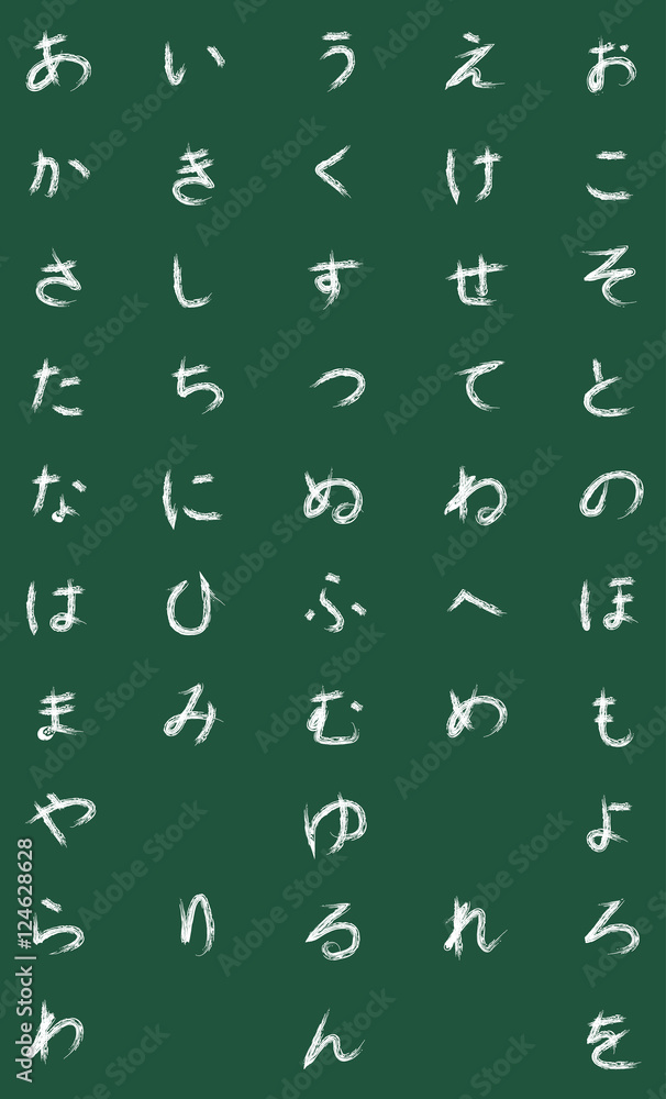 Vector Set of Hiragana Symbols. Japan Alphabet. Stock Vector | Adobe Stock