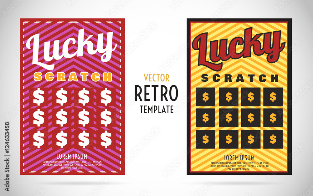 scratch off lottery ticket vector design template Stock Vector | Adobe ...