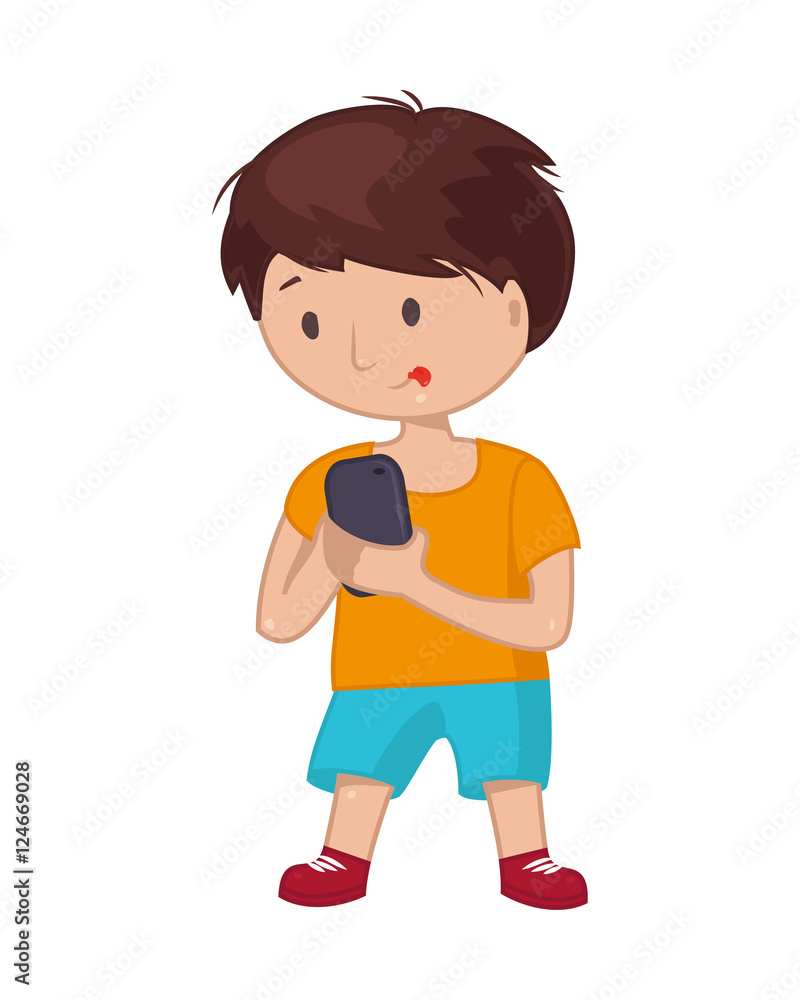 Young boy standing full length to make a self portrait photo Stock ...