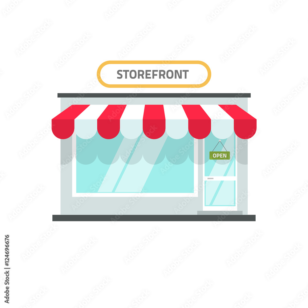 Store vector illustration isolated, shop front view building ...