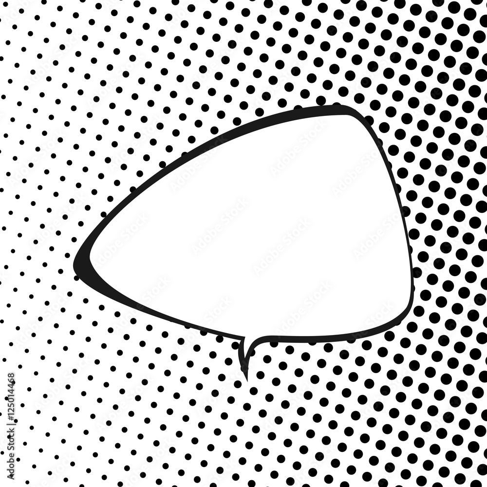 Triangular Speech Bubble on White Background with Black Dots , Speech ...