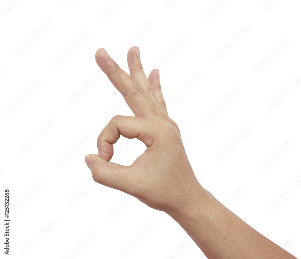 thumb and forefinger forming OK okay hand sign Stock Photo | Adobe Stock