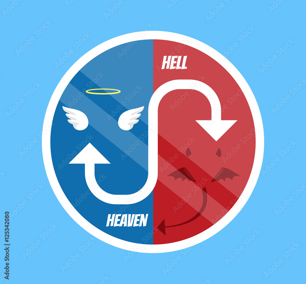 Angel and devil symbol. Vector flat cartoon illustration Stock Vector ...