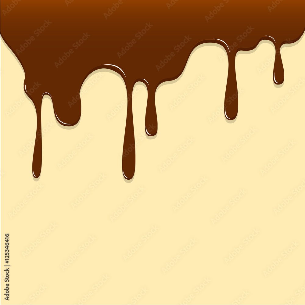 Chocolate dripping, Chocolate background vector illustration Stock Vector | Adobe Stock