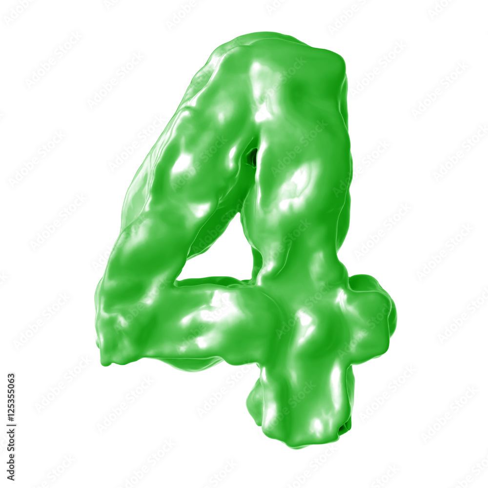 Ilustración de Stock number 4 milk green | Adobe Stock